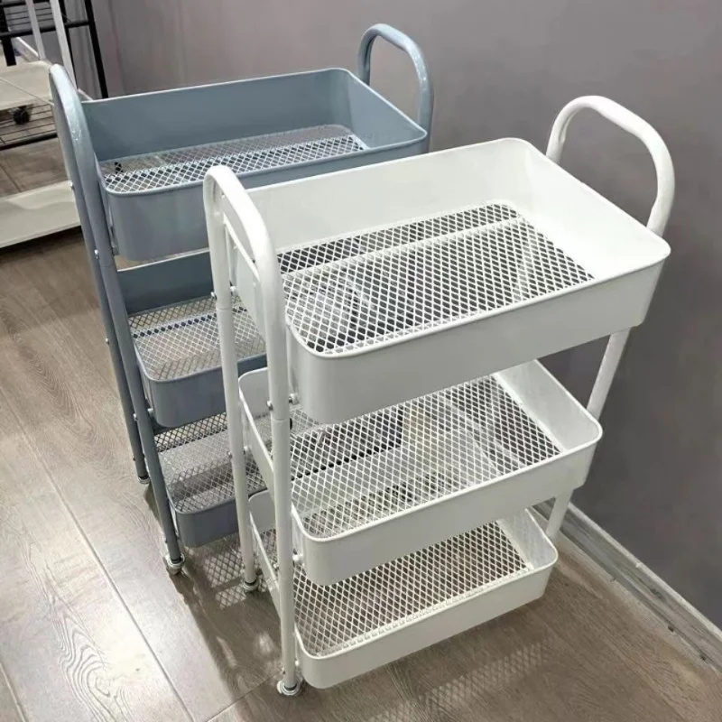 Trolley Storage Rack Floor Multi-layer Storage Rack Bathroom Wheeled ...