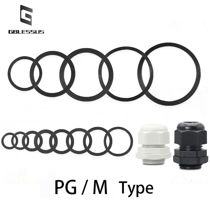 10PCS PG/M Type Cable Waterproof Joint Sealing Ring Gland Head Rubber Black Gasket Pad ...