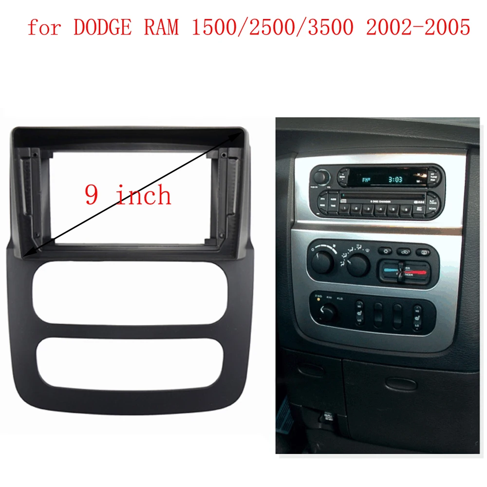 9-calowy samochodowy panel radiowy Fascia dla DODGE RAM 2002-2005 Dash ...