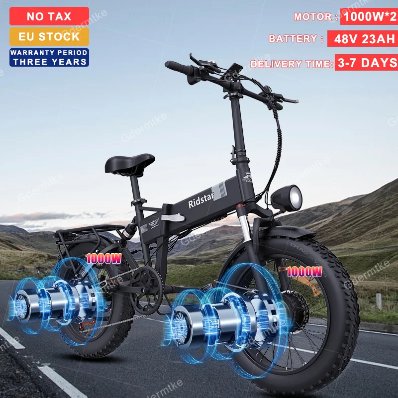 Ridstar-H20-Electric-Bike-2000W-Dual-Motor-48V23AH-Lithium-Battery ...