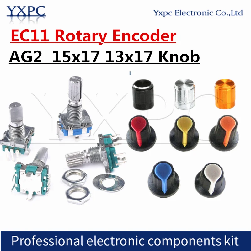 1pcs-EC11-360-Degree-Rotary-Encoder-Push-Button-5Pin-With-A-Built-In ...