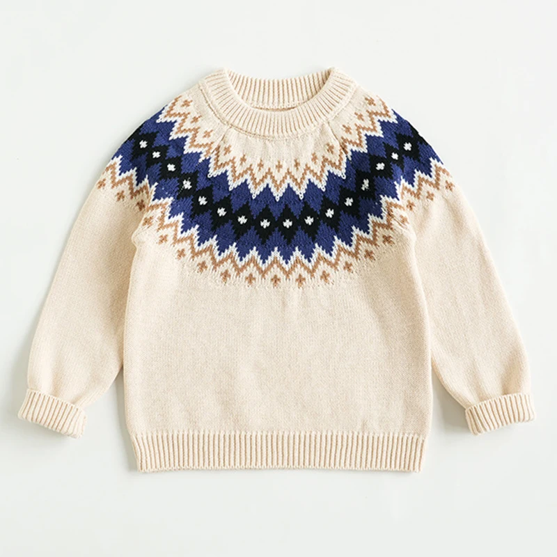New Boys Girls Knit Pullover Children Winter Clothes Printing Cotton ...