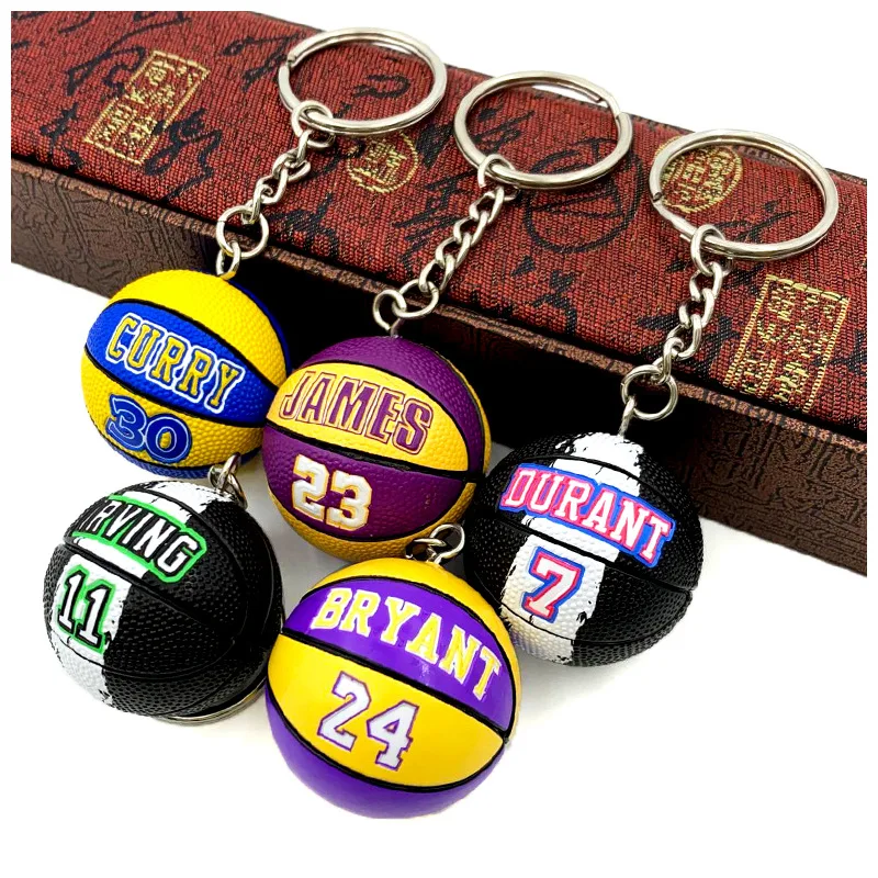 Basketball-Souvenirs-Keychain-Rubber-PVC-Ball-Star-Keyring-Basketball ...