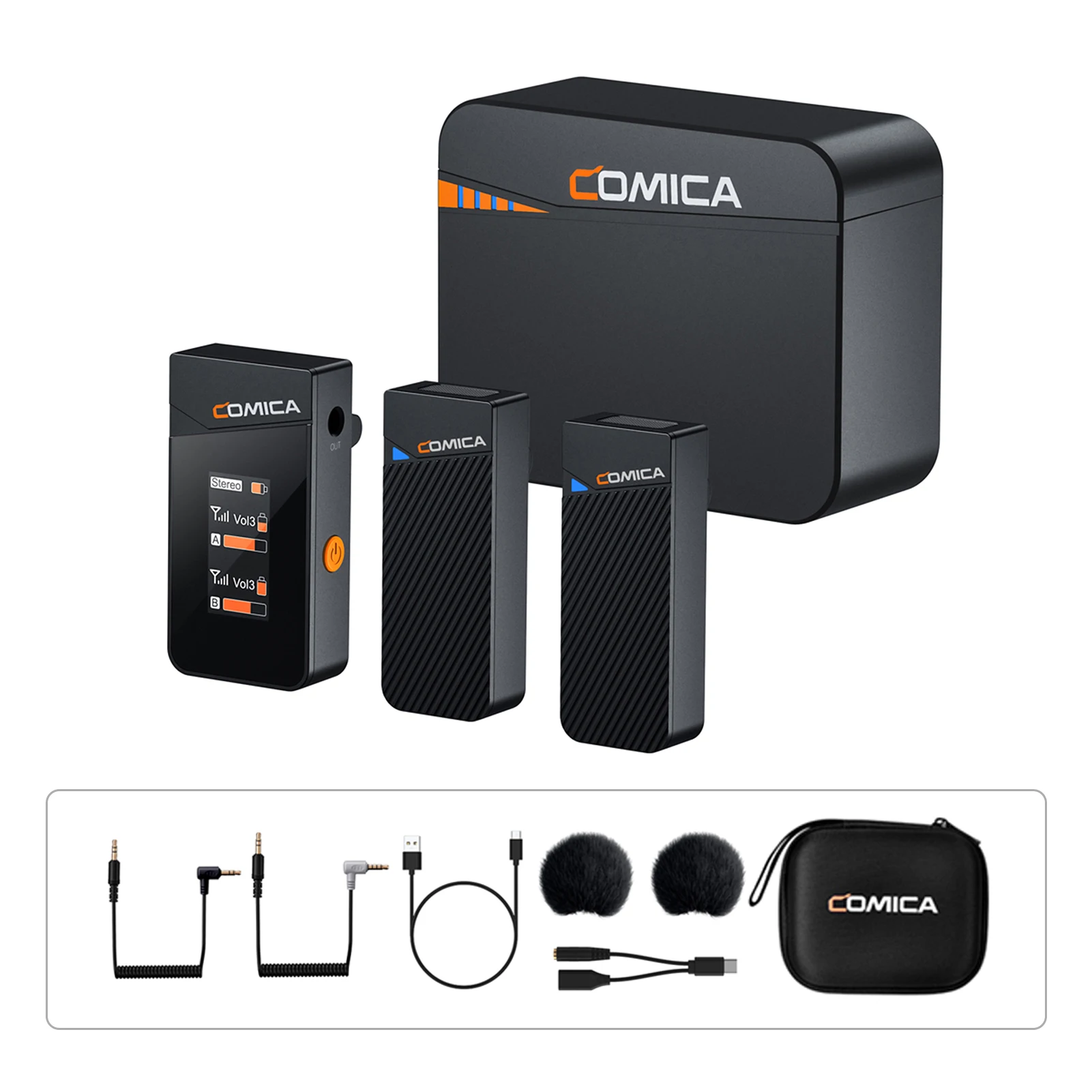 COMICA-Vimo-C2-Wireless-Microphone-200M-Transmission-for-Android-Phones ...