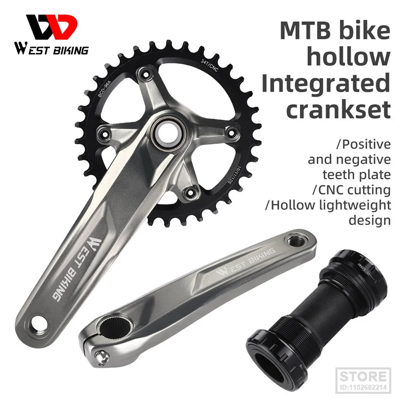 WEST-BIKING-Mountain-Bike-Crankset-With-Bottom-Bracket-96BCD-34T-Narrow ...