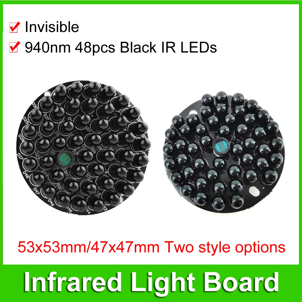 CCTV용 적외선 LED 보드, 야간 보이지 않는 IR LED, 노출 없는 조명 보드, 적외선 필 라이트 액세서리, 940nm ...