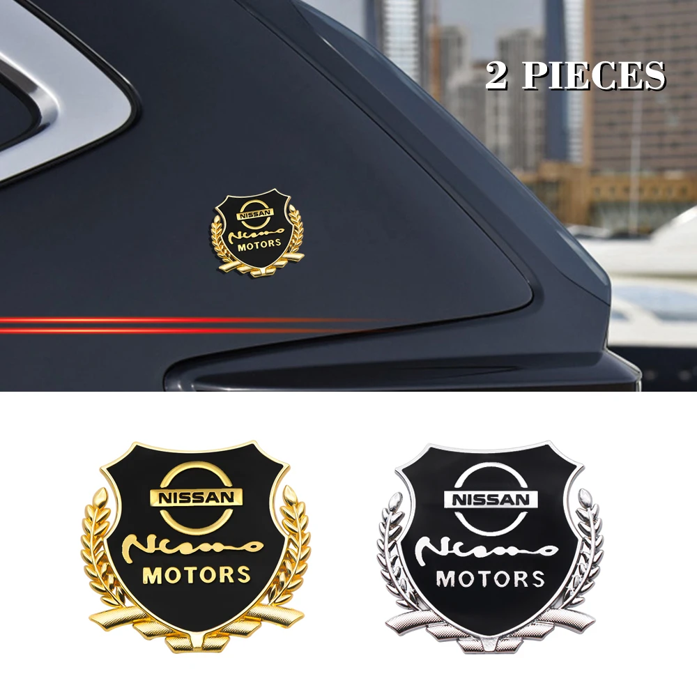2PCS-3D-Metal-Car-Side-Window-Sticker-Emblem-Badge-Decals-For-Nissan ...