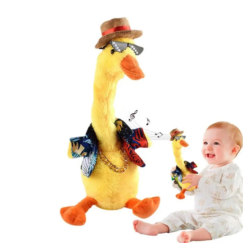 Dancing-Yellow-Duck-Mimic-Toy-Neck-Shaking-Tone-Learning-Light-Stuffed ...