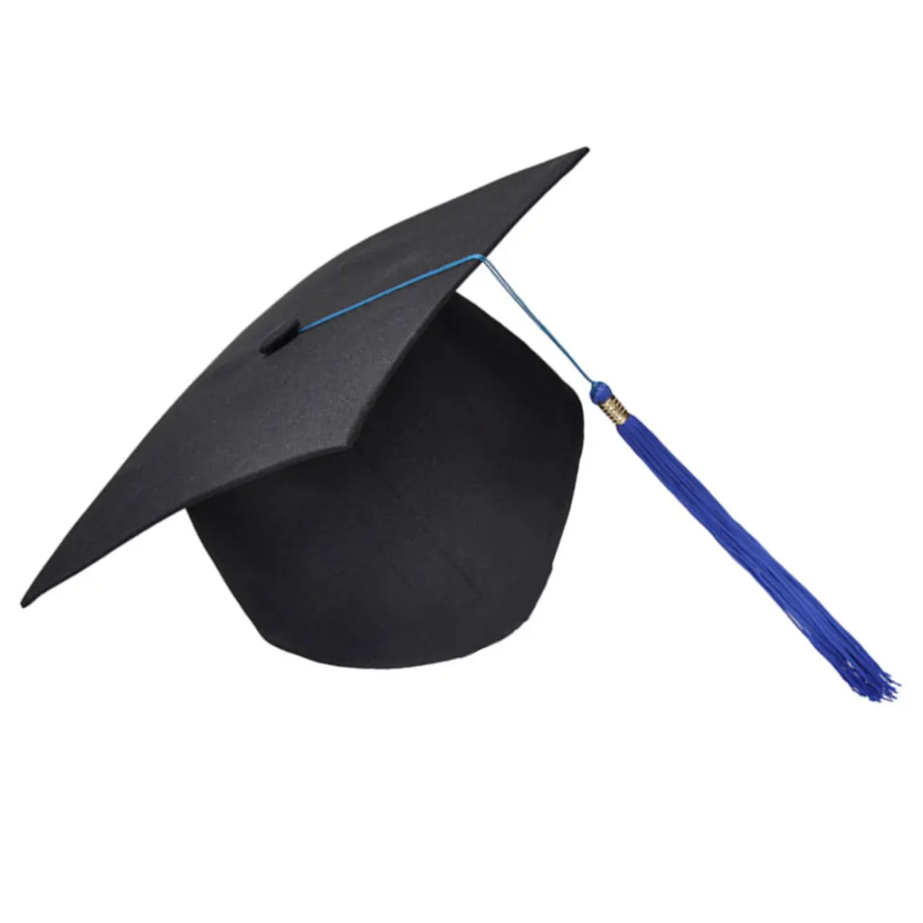 Black Graduation Cap Blue Tassel