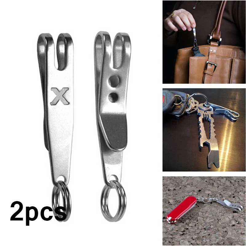 2-Pcs-Outdoor-Mini-Pocket-Clip-Buckle-Small-Hiking-Clip-Hook-Stainless ...