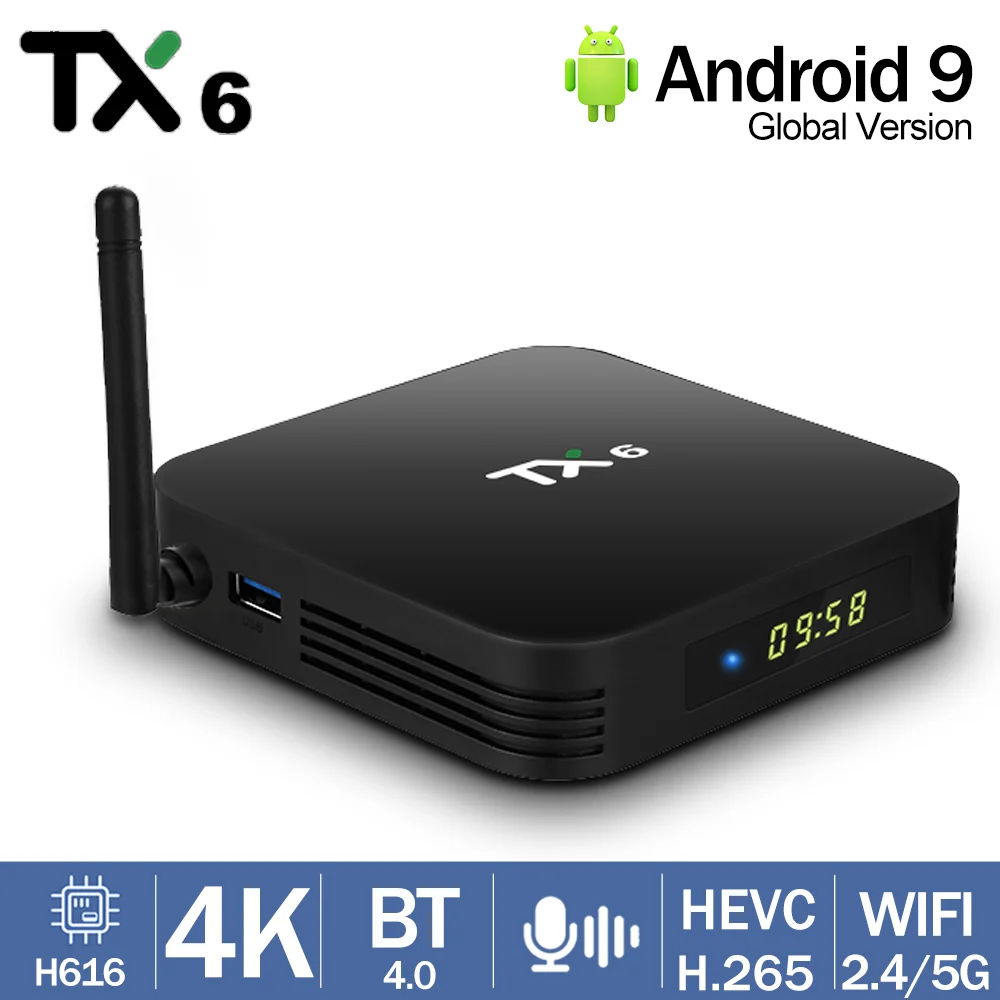 Tanix TX6 TV 박스 안드로이드 9.0 Allwinner H616 2G16G 4G 32G 64G, H.265 BT 2.4G 5G Wifi 4K HDR 미디어 플레이어 ...