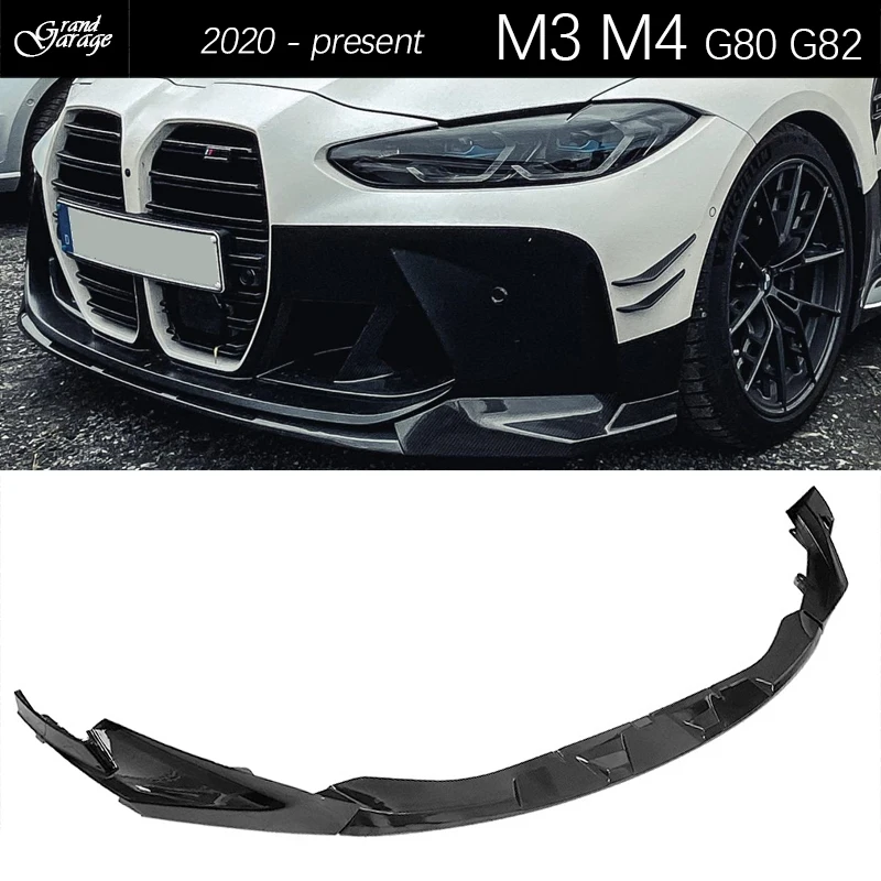 M.Perfm. Gloss Black Carbon Fiber Printing Front Bumper Lip Lower ...