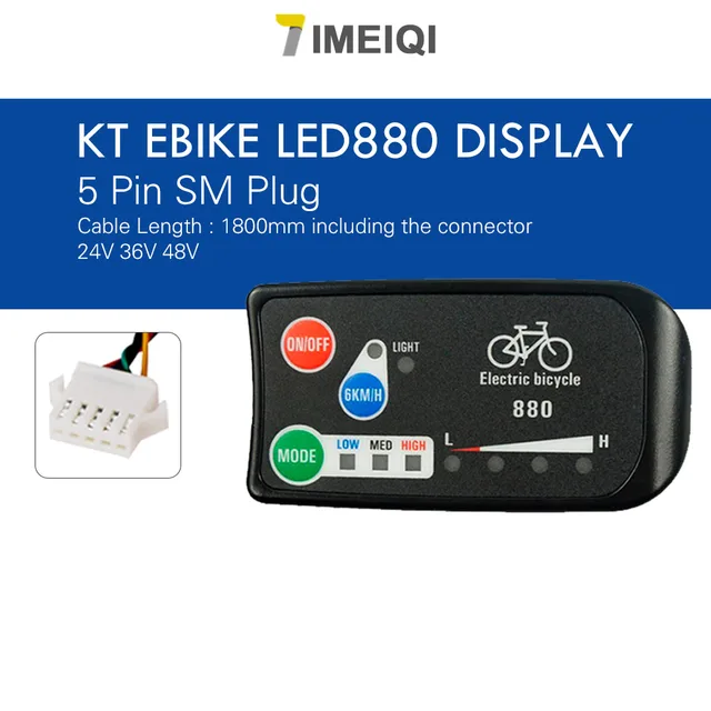 Electric Bicycle KT LCD LED Display Waterproof SM Plug 24V 36V 48V Lcd3 ...