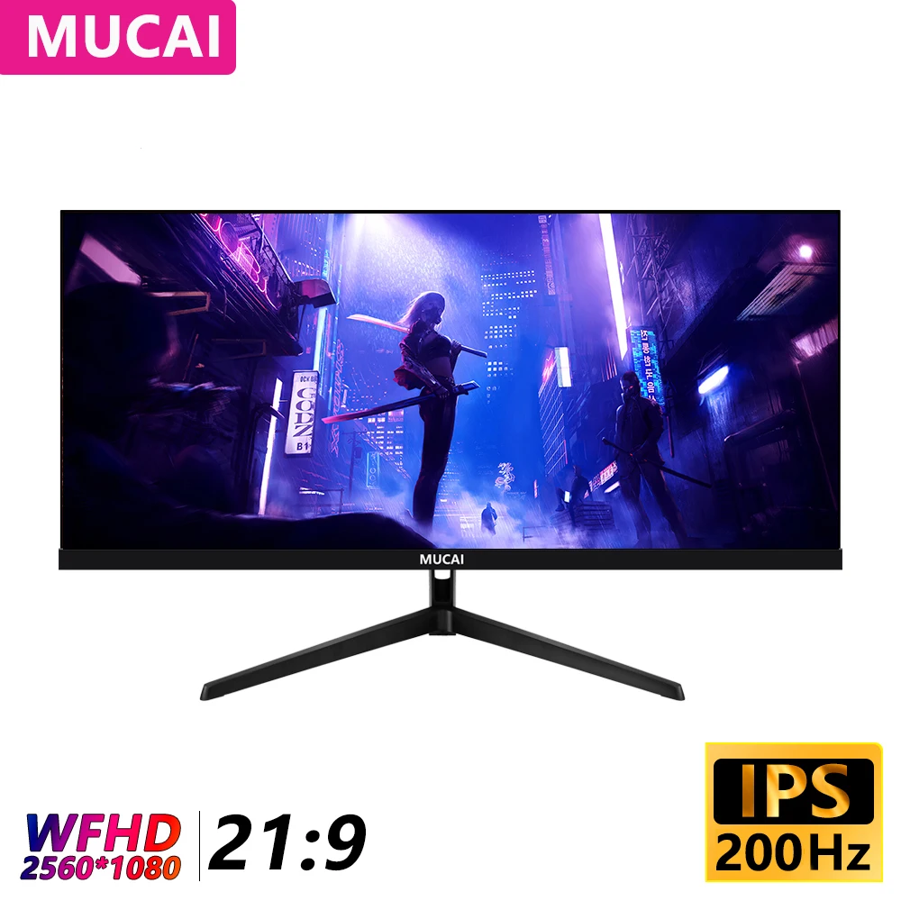 MUCAI 29 Inch Monitor 200Hz WFHD Wide Display 21:9 IPS Desktop LED Not Curved Gamer Computer ...