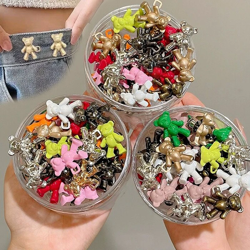 2-1pairs-Cartoon-Bear-Shaped-Buckles-Women-Adjustable-Jeans-Pants-Pins ...