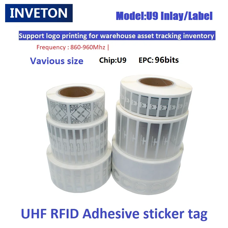 ISO-18000-6C-UHF-RFID-Tag-Sticker-860-960MHZ-Inlay-Tag-U9-Chip-Adhesive ...