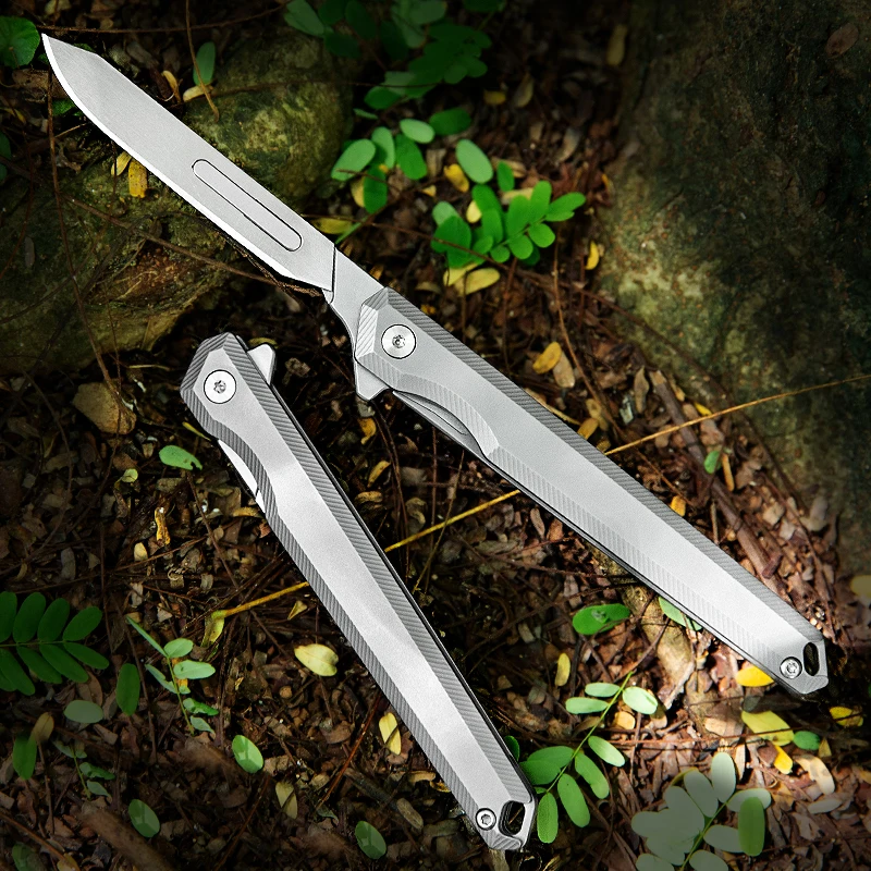 Titanium Folding Knife Quick opening Scalpel Multi Function Back Clip ...