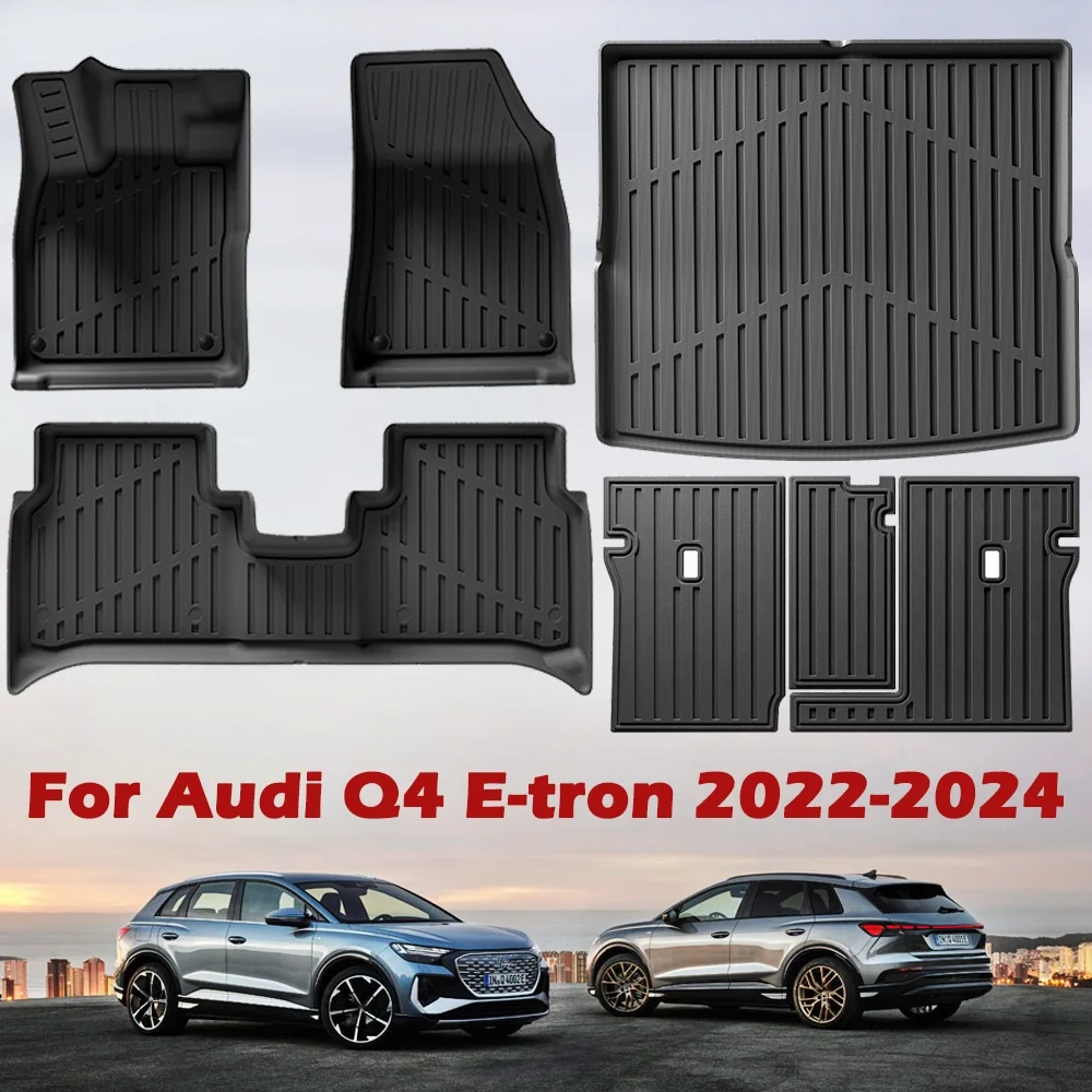 For-Audi-Q4-E-tron-2022-2024-TPE-Floor-Mats-All-Weather-Anti-Slip ...