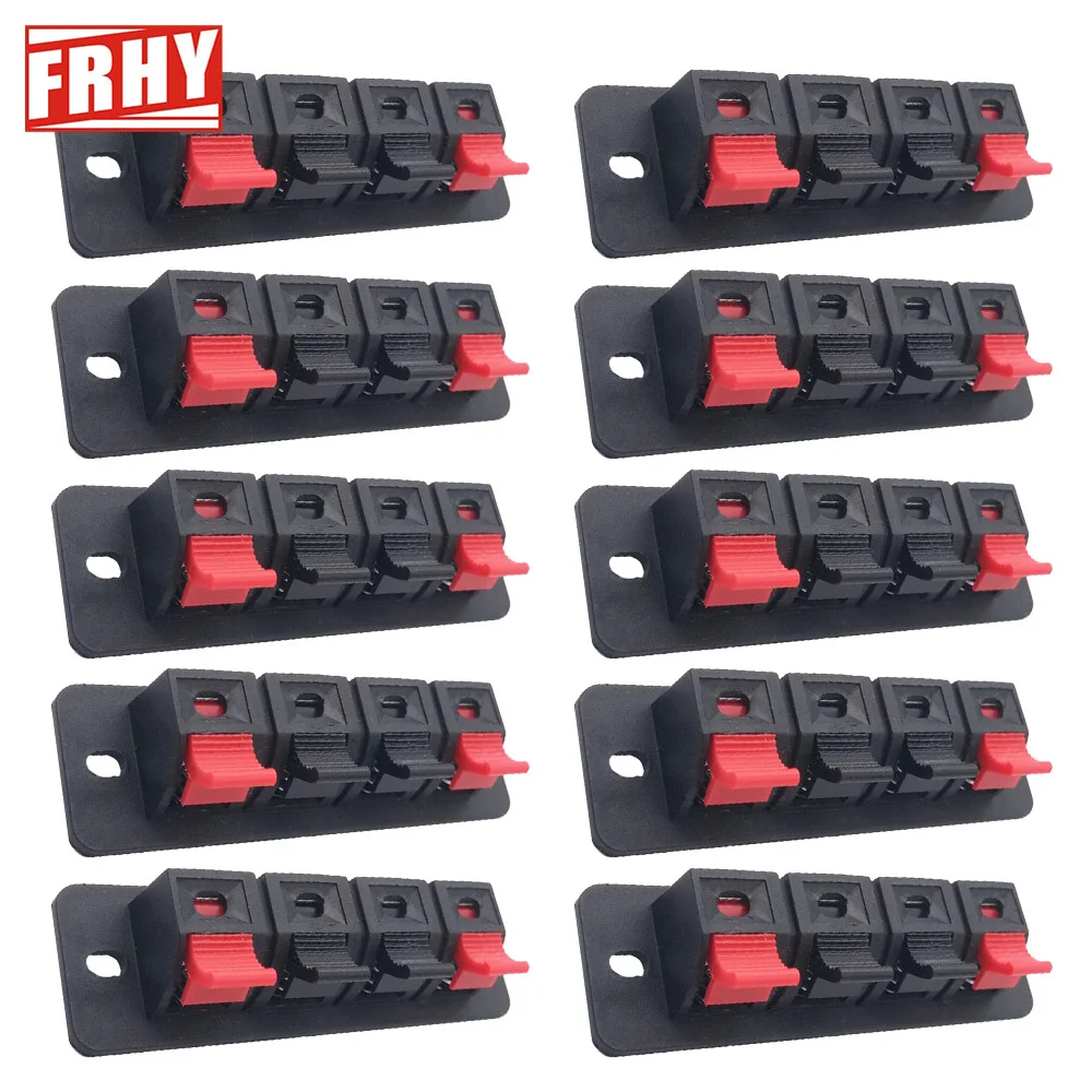 10 PCS Plastic 2/4 Positions Connector Terminal Push In Jack Spring ...