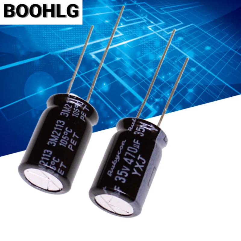 10PCS-Rubycon-imported-aluminum-electrolytic-capacitor-35v-470uf-10x16-Ruby-YXJ-high-frequency ...