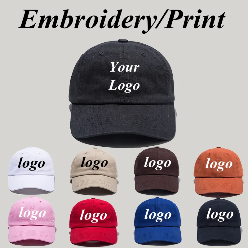 Custom Logo Solid Color Adjustable Baseball Caps For Men And Women ...