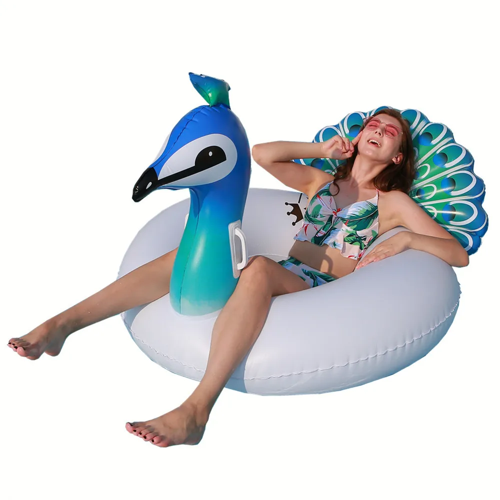 Gaint-Water-Beach-Swimming-Ring-Peacock-Floating-Adult-inflatable-Mattress-Ride-on-Tube-Circle ...