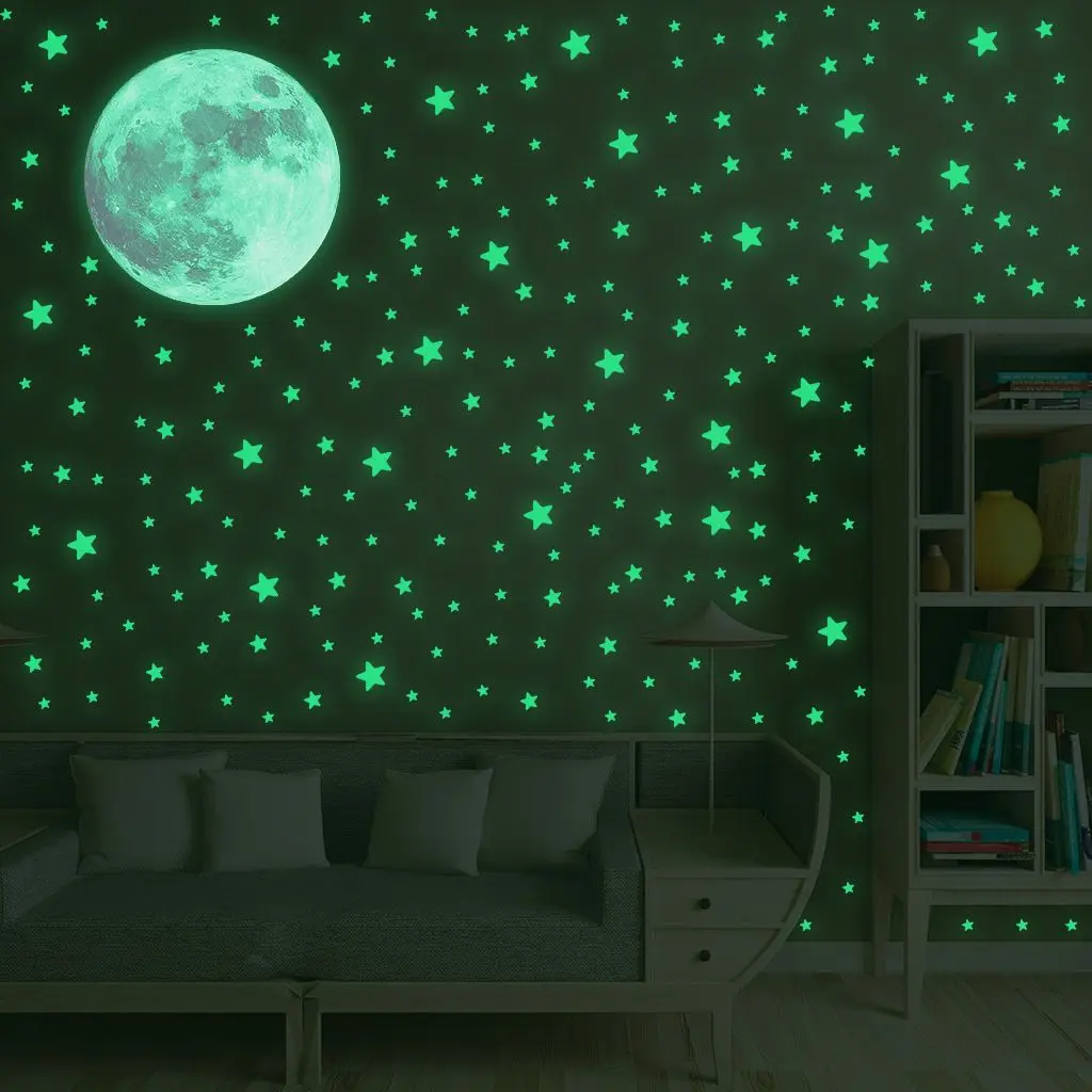 Diy 3d Starry Ceiling Cling Home Decoration Glow In Dark Fluorescent ...