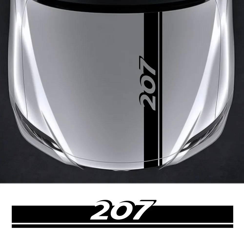 Automobile Engine Bonnet Cover Trim Stripe Stickers Decals For Peugeot ...