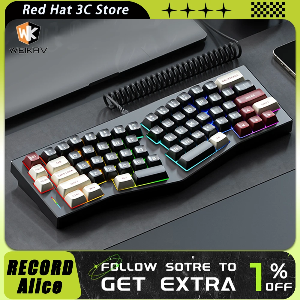 WEIKAV-RECORD-Mechanical-Keyboard-Aluminium-Alloy-Alice-Dynamic-RGB-Hot ...