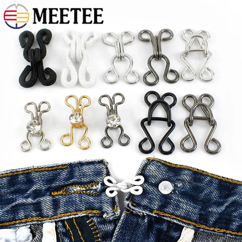 30-50Sets-Metal-Invisible-Hook-Button-Adjuster-Buckles-Bikini-Bra-Pants ...
