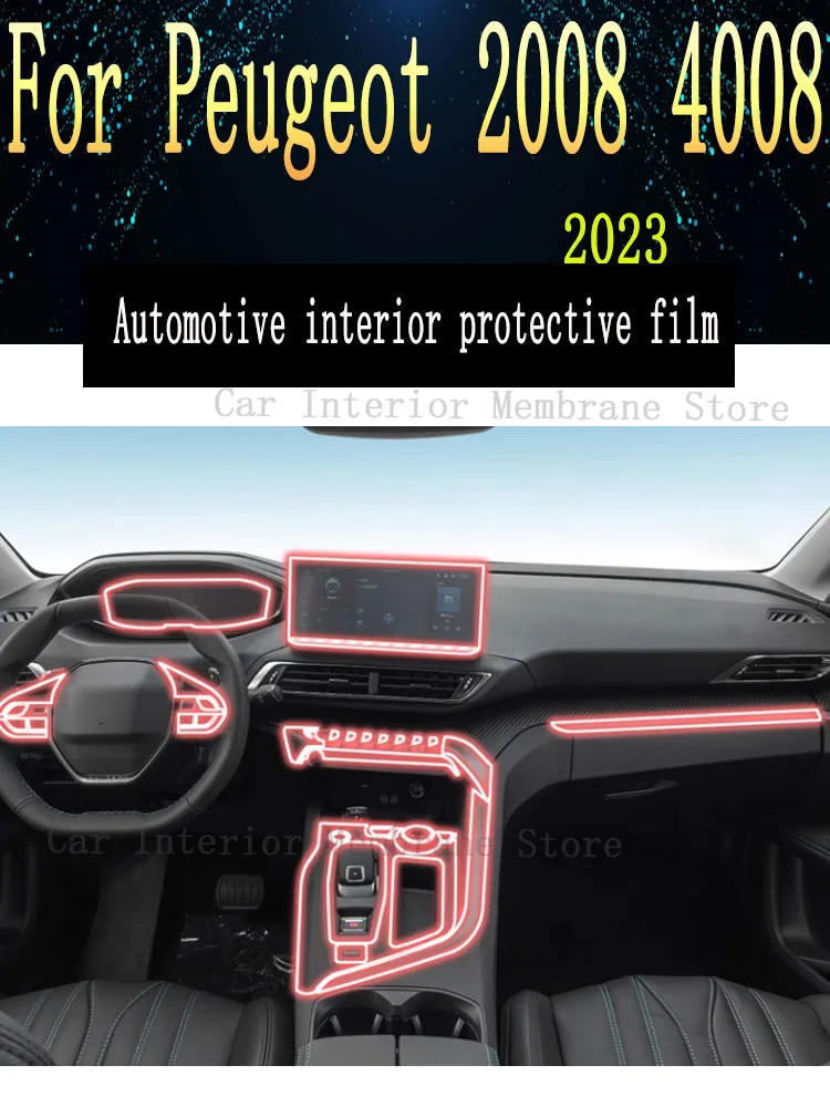 For-Peugeot-2008-4008-2023-Gearbox-Panel-Navigation-Screen-Automotive-Interior-TPU-Protective ...