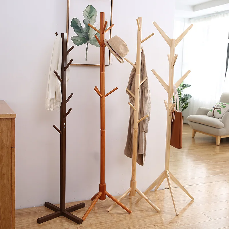 Household-Clothes-Hanger-Solid-Wood-Clothes-Hanger-Bedroom-Simple-Floor ...