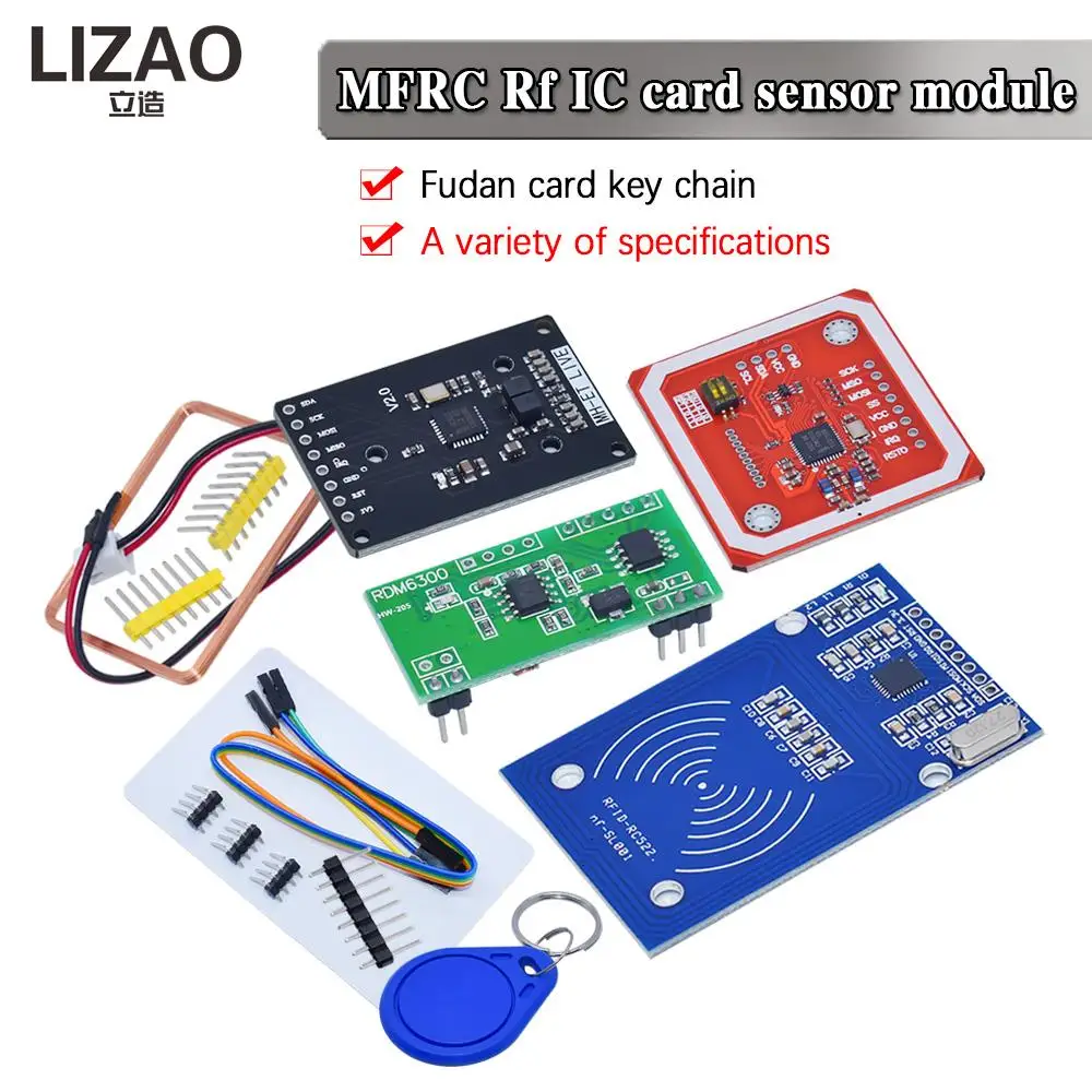 Módulo RFID RC522 MFRC 522 RDM6300, Kits S50, 13,56 Mhz, 125Khz, 6cm con etiquetas SPI ...