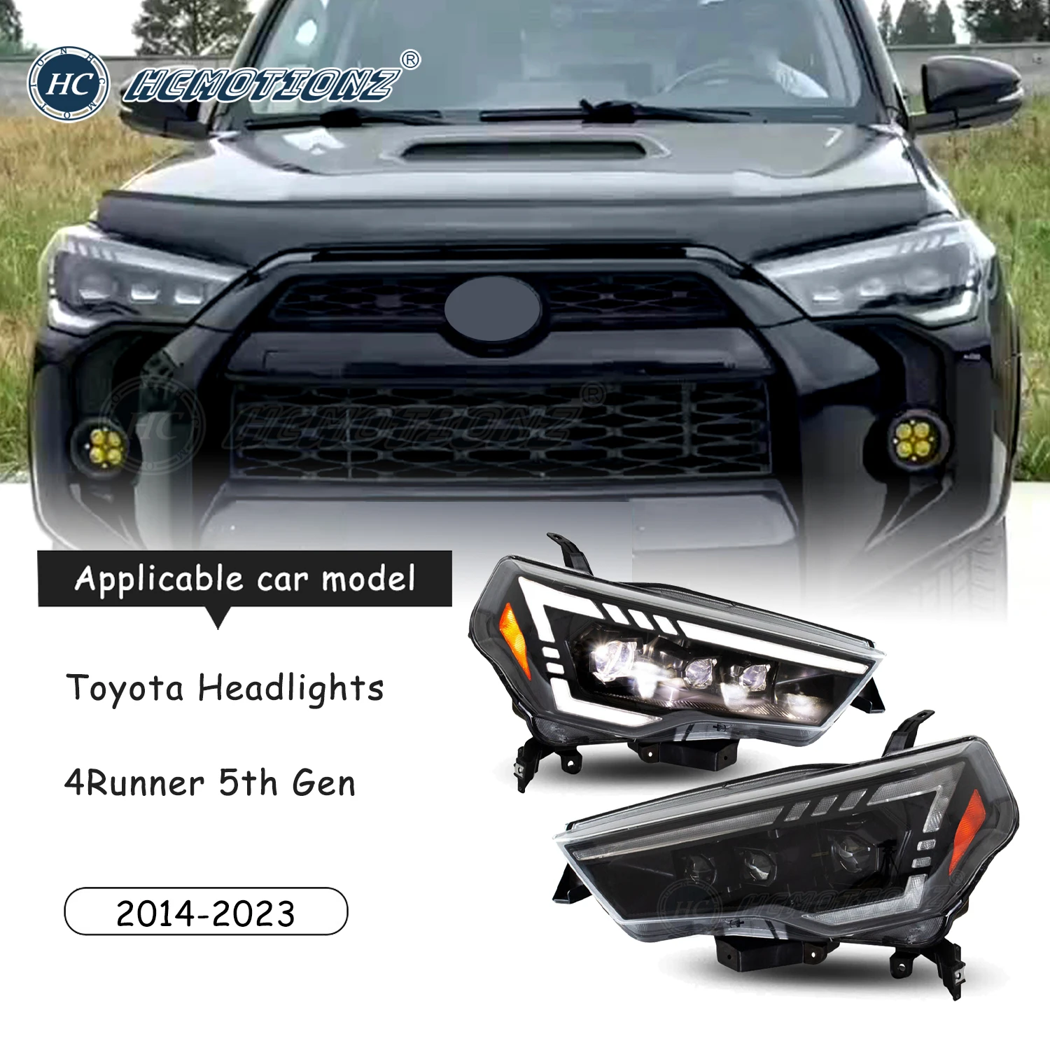 HCMOTIONZ-Headlights-for-Toyota-4Runner-2014-2023-DRL-Animation-LED-Car ...