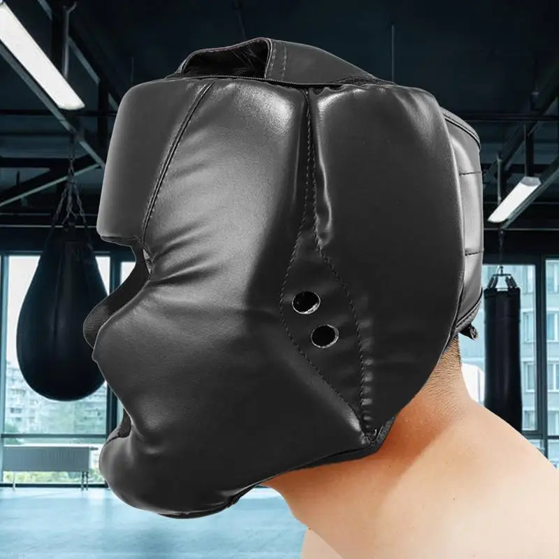 Full-covered-Pu-Boxing-Helmet-Boxing-Head-Guard-Training-Competition ...