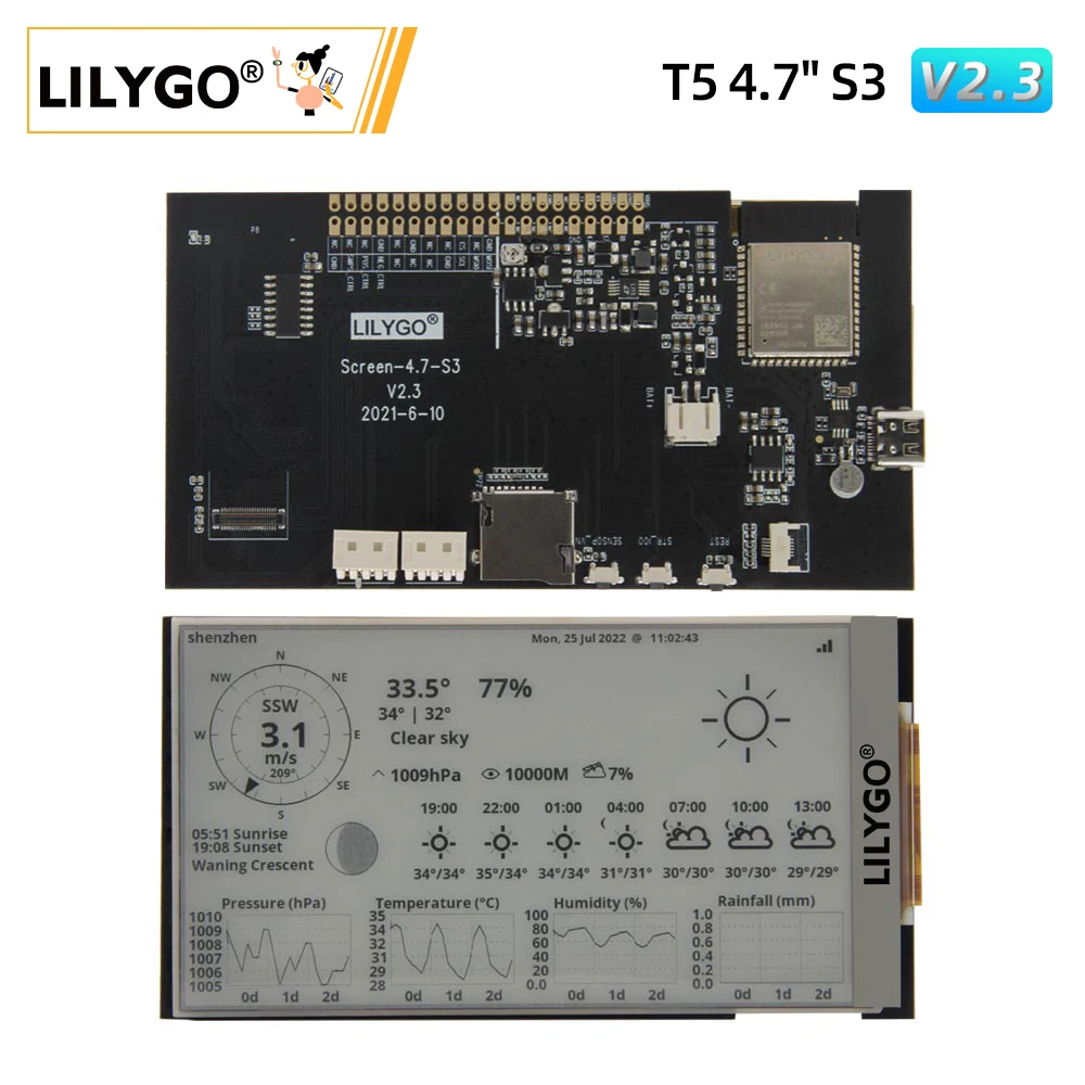 LILYGO-T5-4-7-Inch-E-paper-V2-3-ESP32-S3-Development-Driver-Board ...
