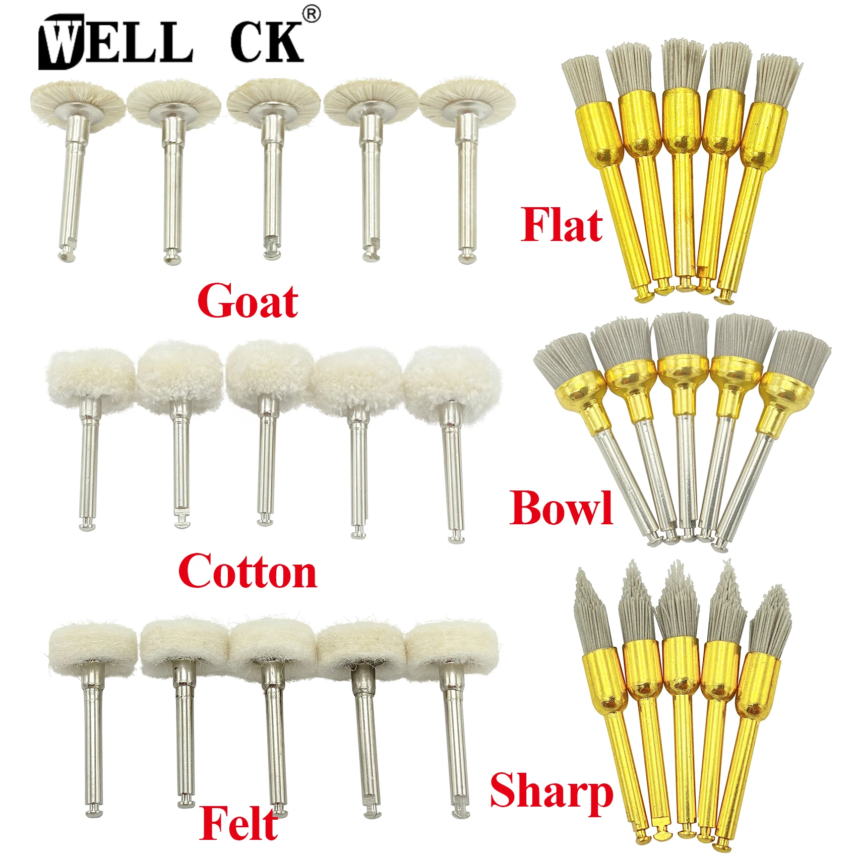 5Pcs/Pack Dental Polishing Wheel Wool Cotton Polishing Brushes ...