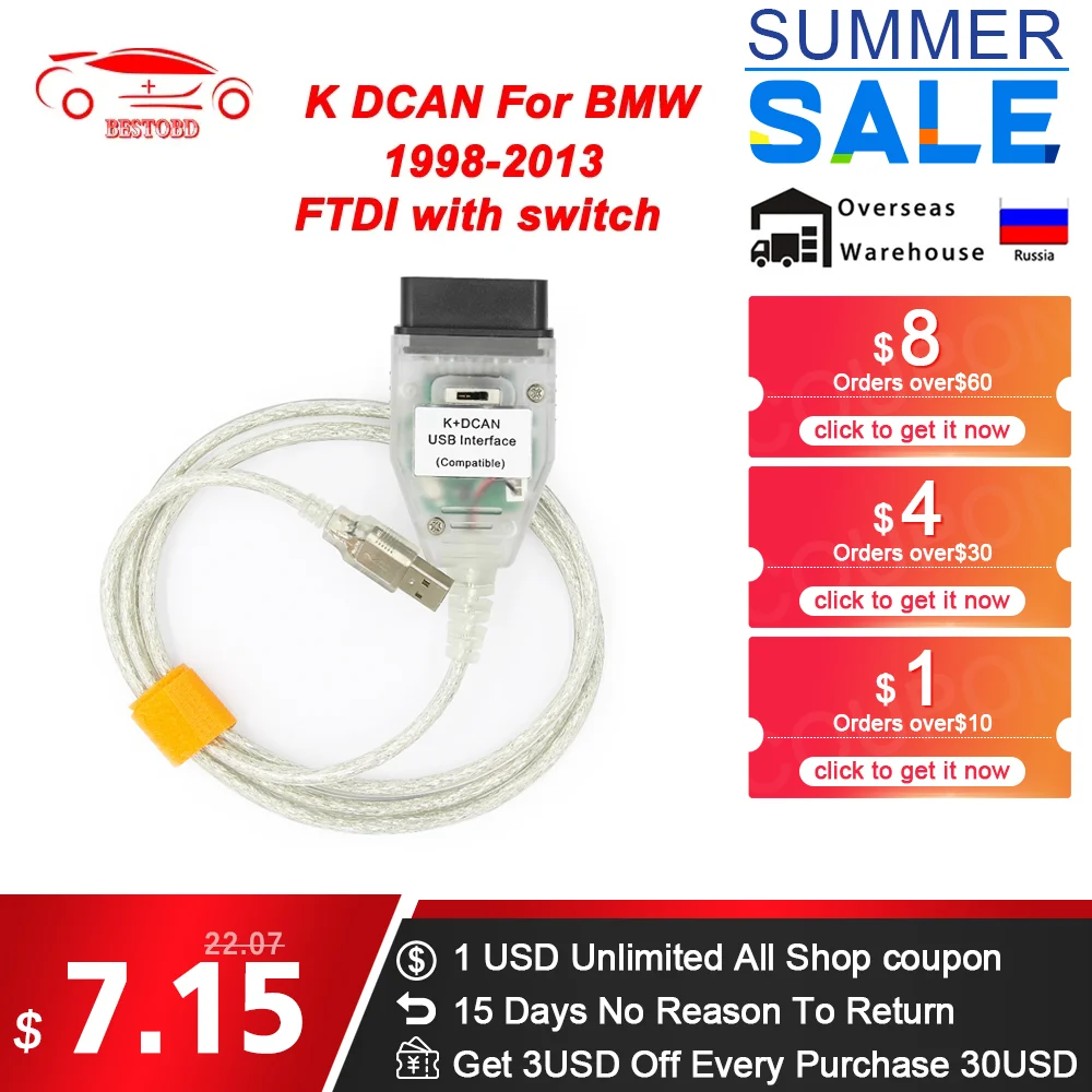 Herramientas de diagnóstico de coche, Cable de línea K para BMW K ...