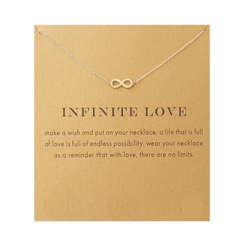 Korean Necklace Fashion Romantic Gold Silver Infinite Love Necklace ...