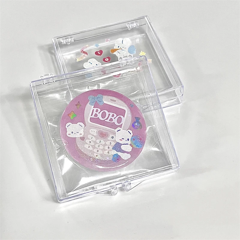 Transparent-Mini-Card-Holder-Sticker-Storage-Box-Stationery ...
