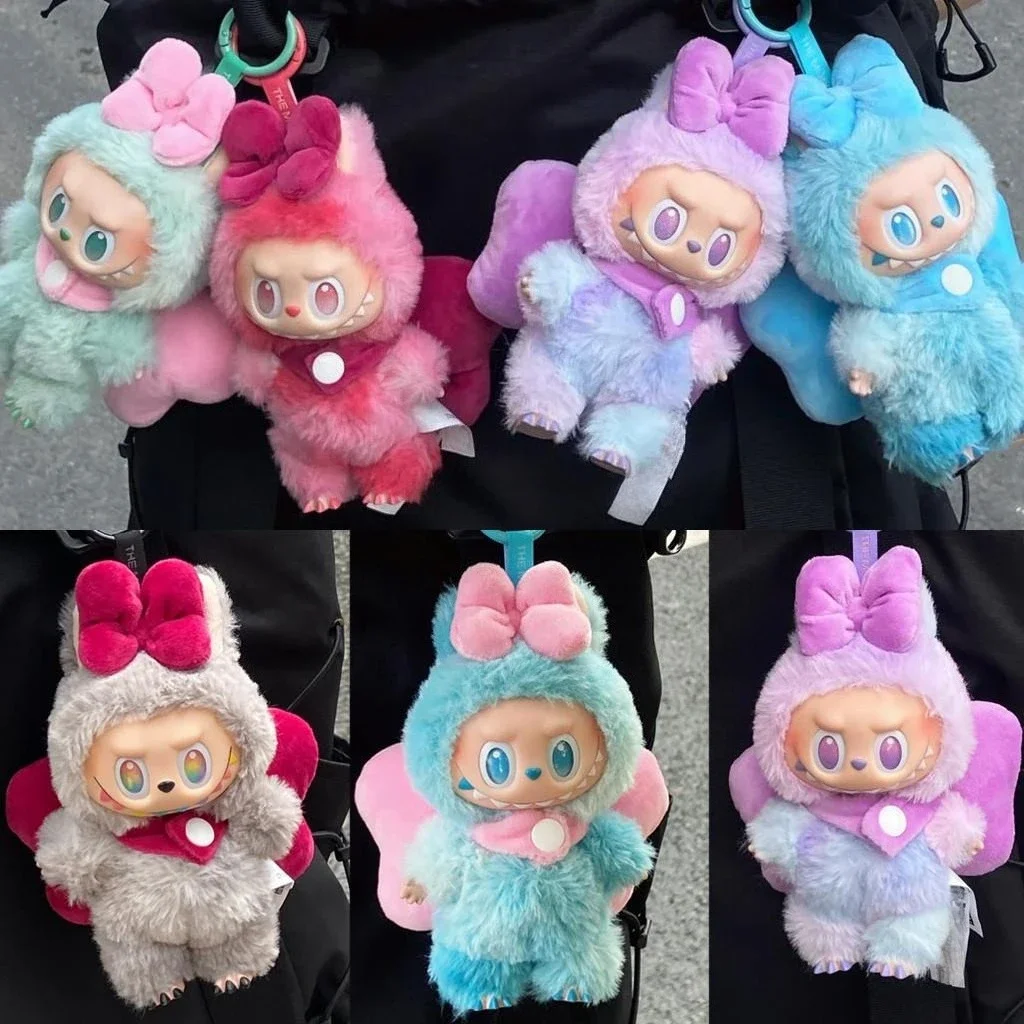 Para 3,0 labubu V1 V2 V3 traje de muñeca multicolor con lazo grande ...