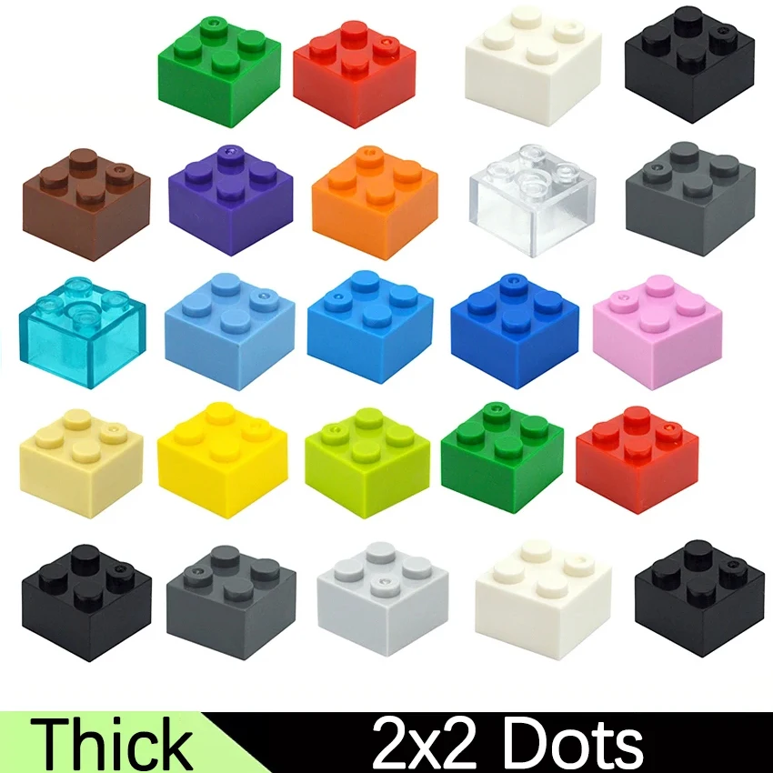 50Pcs-DIY-Building-Block-Thick-Figures-Bricks-2x2-Dots-Educational ...