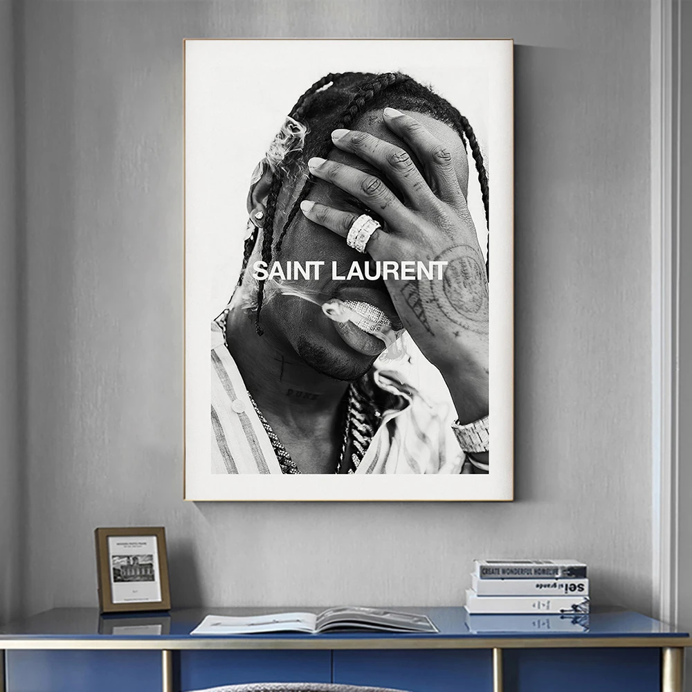 Cuadro de dibujos animados de Travis Scott, rapero de Hip Hop, estrella ...