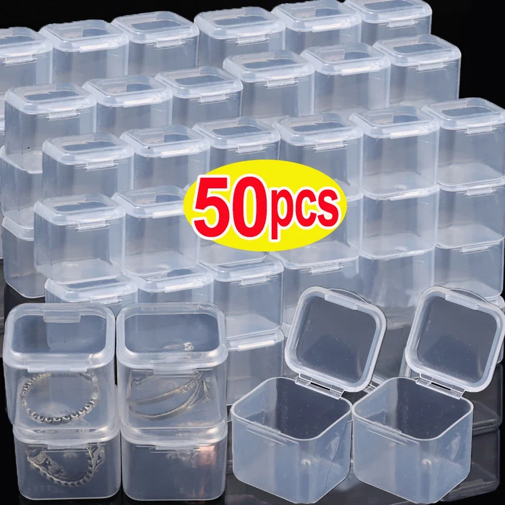 5-50pcs-Mini-Storage-Box-Transparent-Square-Plastic-Boxs-Earrings-Jewelry-Packaging-Storage ...