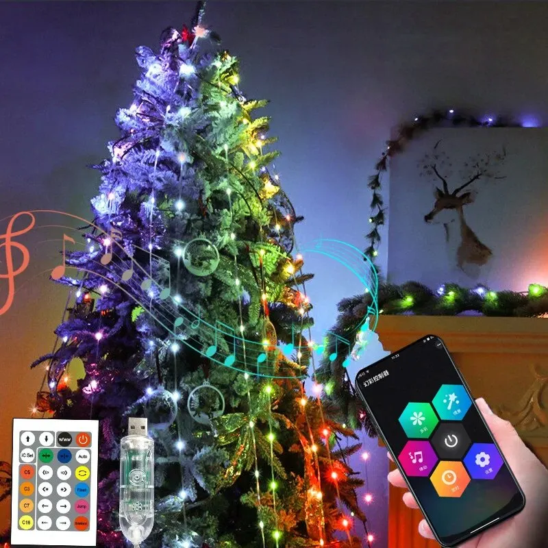APP-Symphony-RGB-10M-LED-Strip-USB-Remote-Control-Strip-Light-Christmas ...