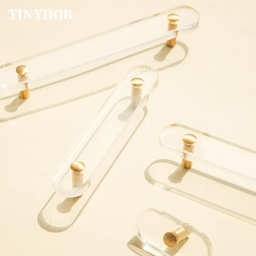 Minimalist Transparent Acrylic Knobs and Handles Dresser Drawer Pull ...