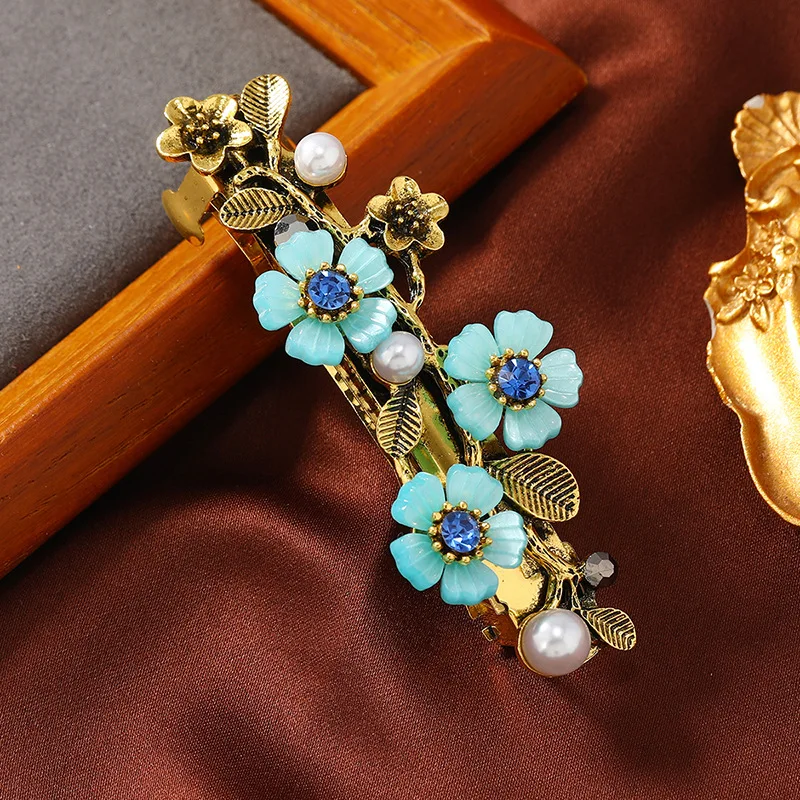 European-and-American-pearl-flower-spring-hair-clips-retro-semi-tied ...