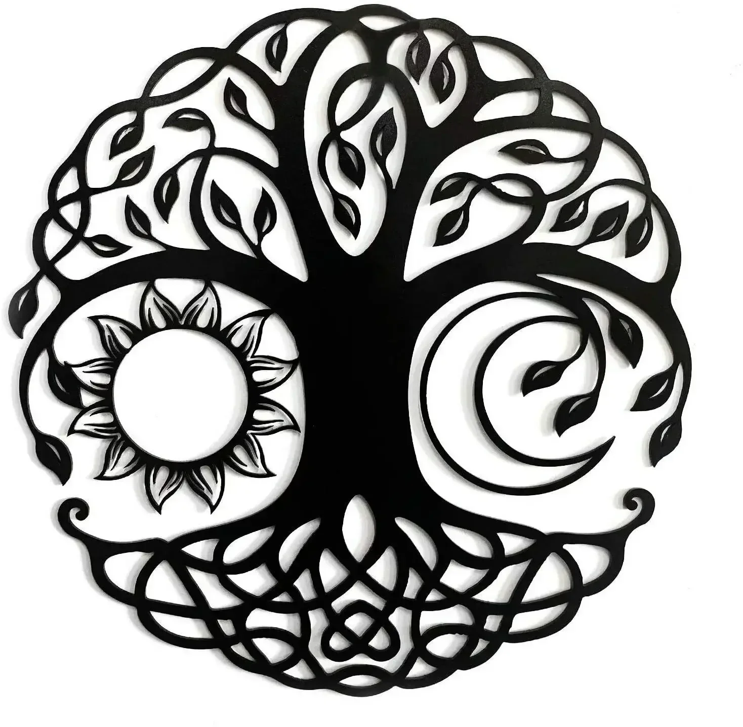 Metal-Wall-Art-Tree-Sun-Moon-Combination-Metal-Tree-of-Life-Wall-Decor ...