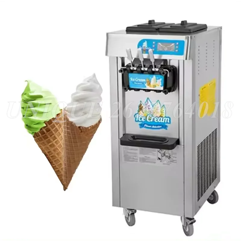 Commercial-Vertical-Sundae-Ice-Cream-Maker-Automatic-3-Heads-Soft-Ice ...