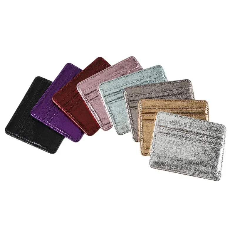 Ultra Thin Cards Bag Gold Silver Black Multi Slot Card Sleeve PU ...